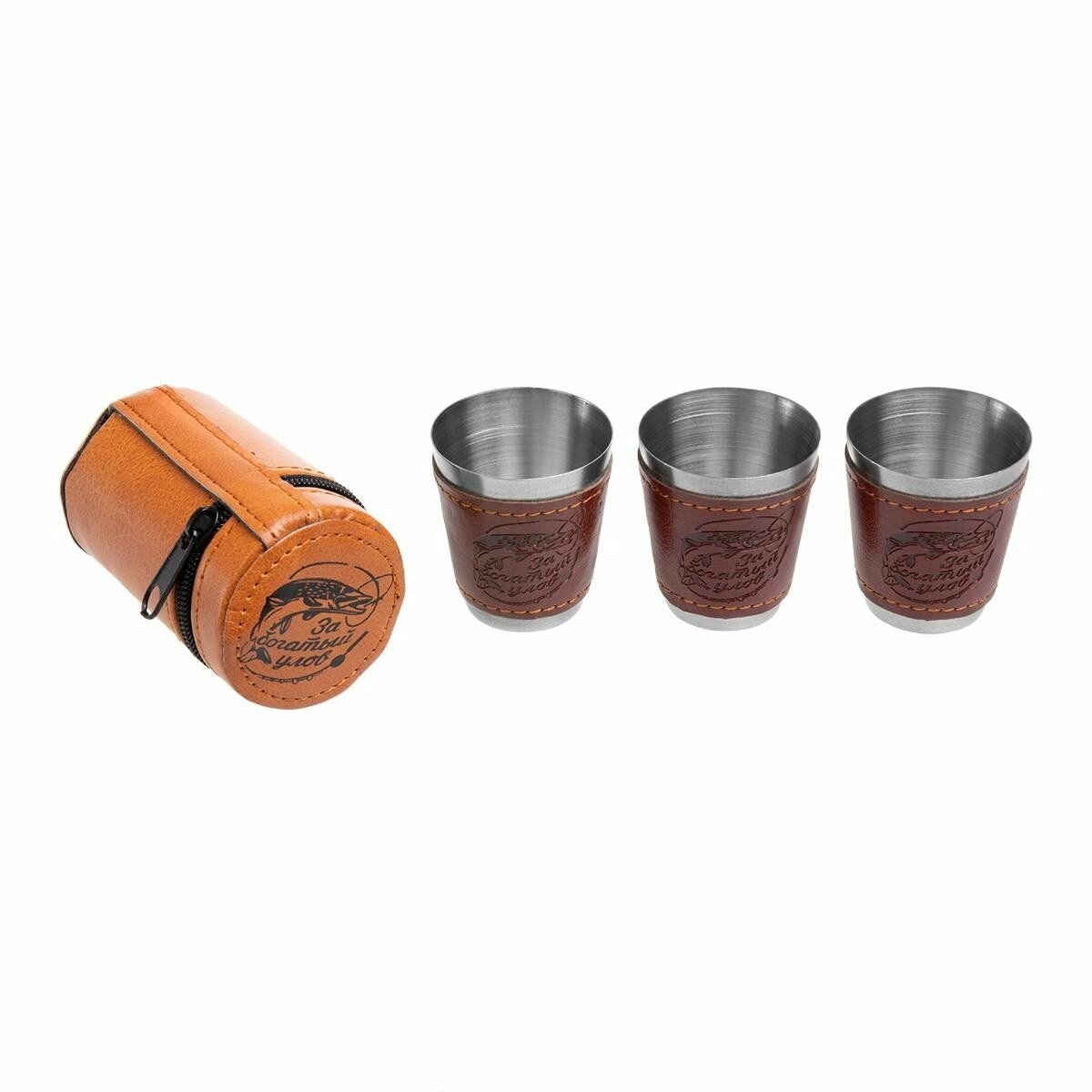 Набор стопок Helios HS-A17-30, За богатый улов, 3 шт, 30 мл