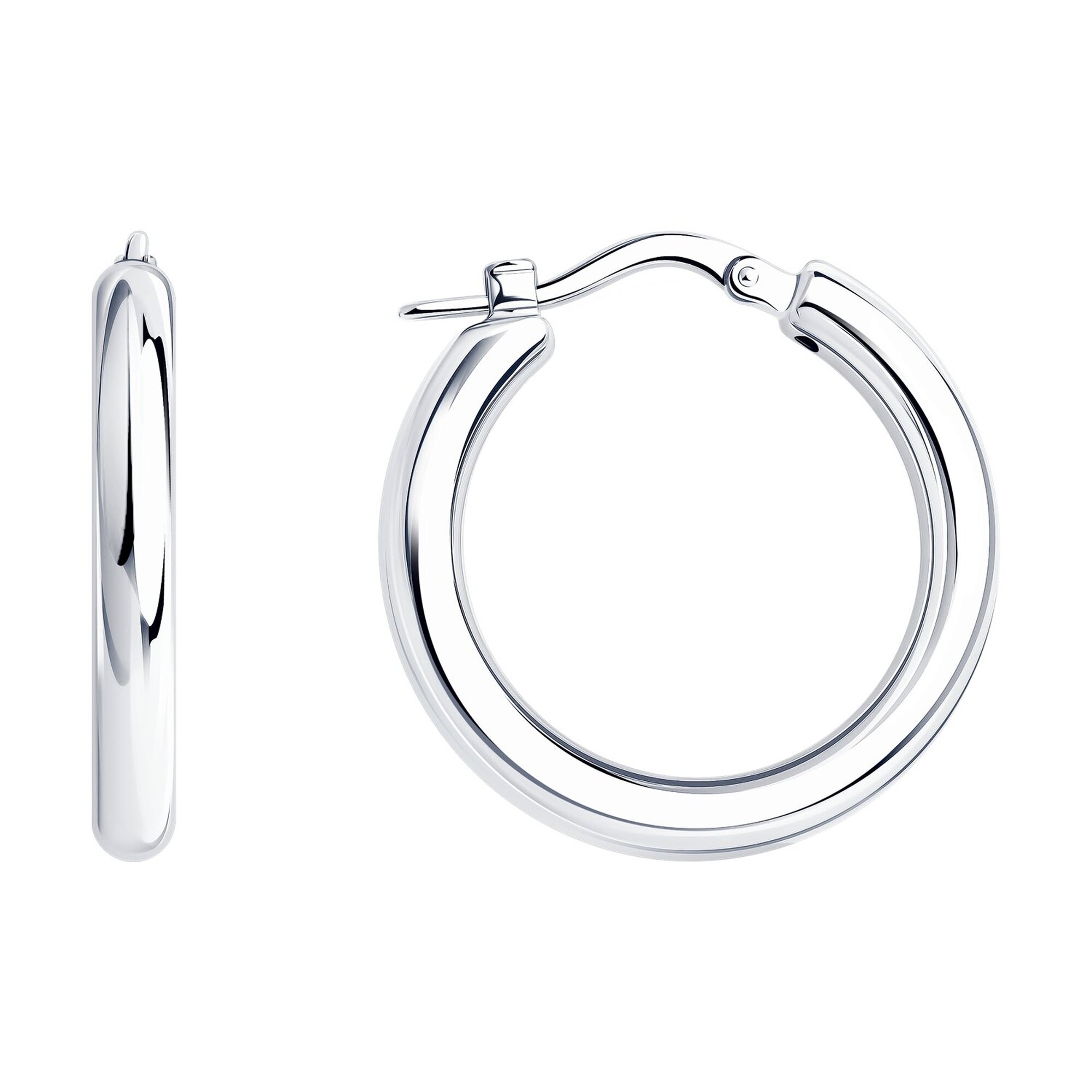 Серьги конго, серебро, 925 проба, родирование