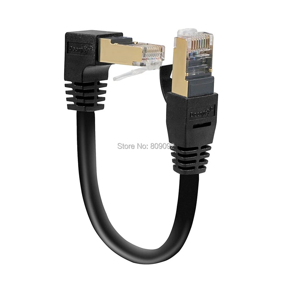 Кабель Ethernet Cat7 0.3 м угловой RJ45 Under bending 90