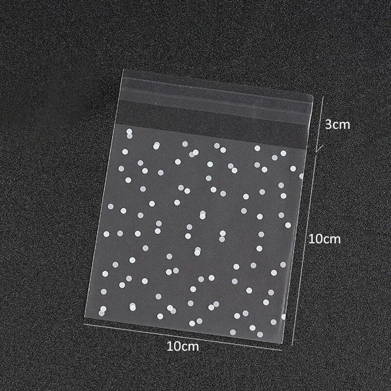 Пакеты для конфет 10x10см, прозрачные, черная полоска, 100 шт
