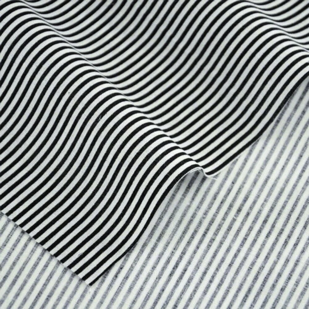 Хлопчатобумажная ткань Booksew черно-белые полоски для рукоделия