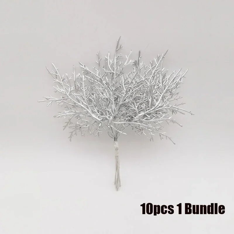 Искусственные цветы, веточки кедра и сосны, 10 шт. Silver
