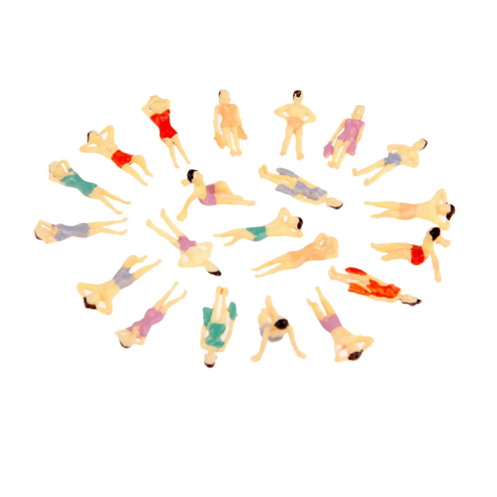 20 шт, модели пляжных людей, 0,5 дюйма, разные позы, масштаб 1:150, миниатюрный, пейзаж с фигурой макет, высокое качество