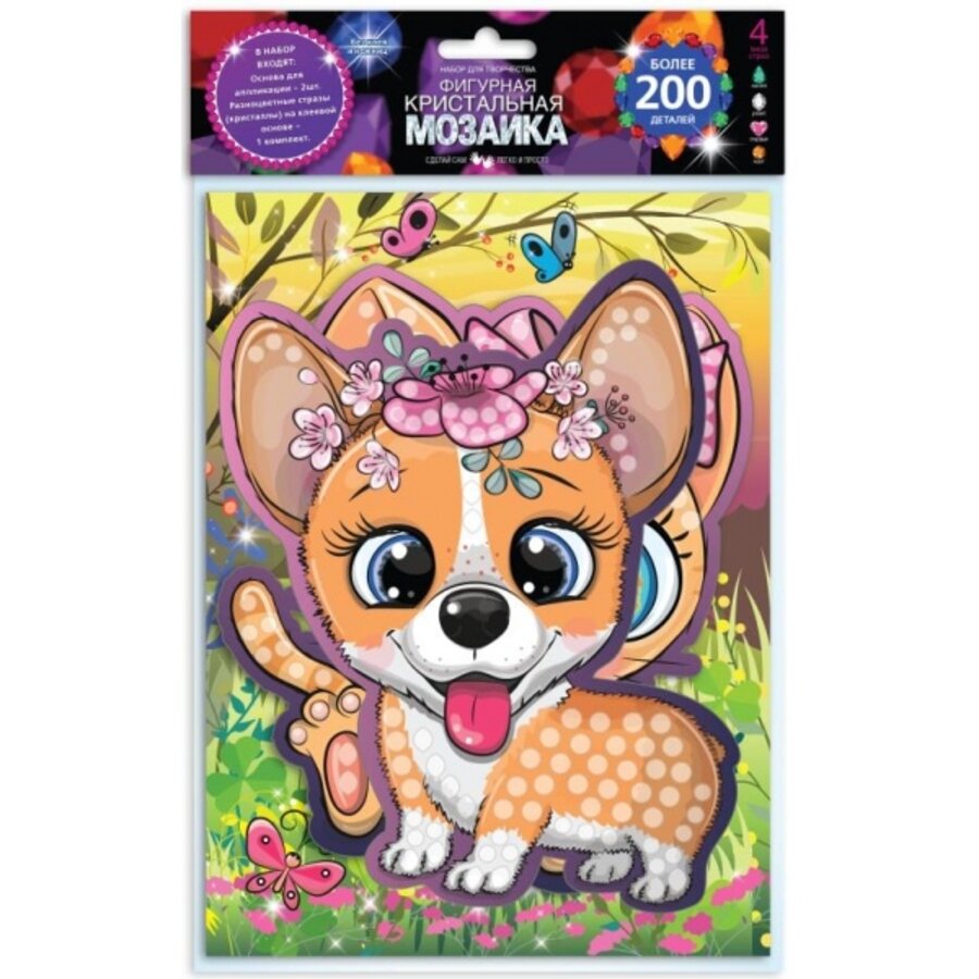 Мозаика алмазная 17х23см фигурная Корги и Кот MultiArt