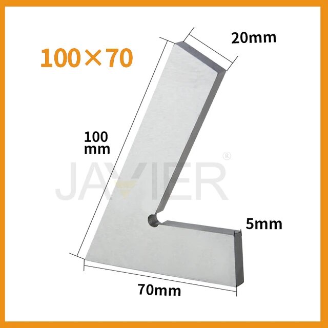 Угловая линейка JAVIER 60 градусов из углеродистой стали 100x70 Square 60DEG