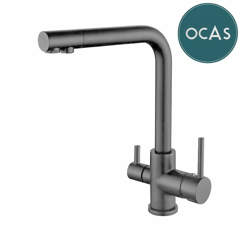 Смеситель для кухни OCAS, кран для раковины, латунь, с изливом для чистой воды, двойной излив, B-D11-TYVDW