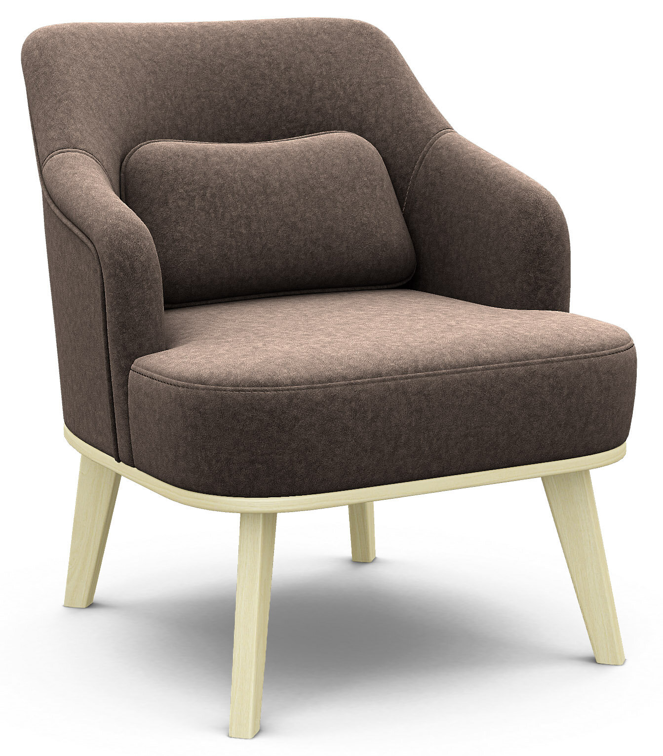 Кресло Комфорт 5 с низкой спинкой, велюр, с подушкой 670х790х790мм.