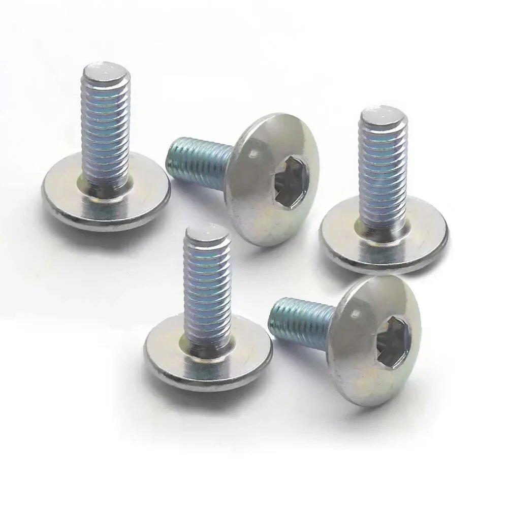 20/10/5 шт, большие плоские болты с круглой головкой и внутренним шестигранником M6, 16 мм, винты с пластиковой крышкой для мотоцикла, скутера, квадроцикла, мопеда 5pcs M6X16