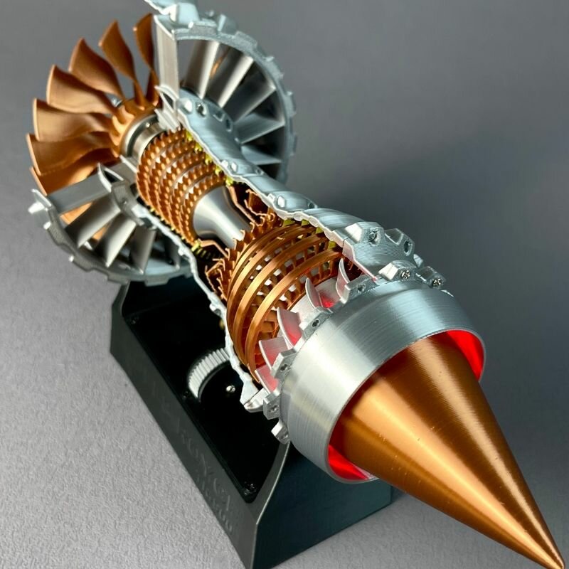 Модель авиационного газотурбинного двигателя TR900, готовое изделие, не требующее сборки, с регулируемой частотой вращения и освещением