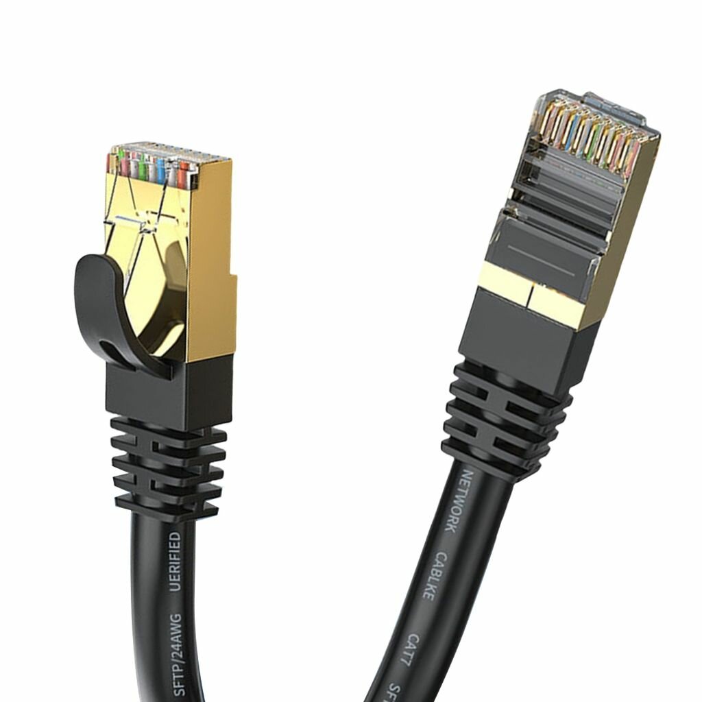 Сетевой кабель cat7 категории 8 с 10-гигабитным изгибом под углом 90 градусов Сетевой RJ45 длиной 3 метра двойной прямой головкой