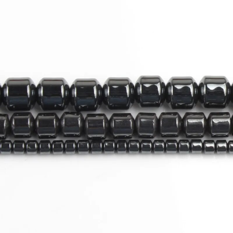 Бусины черные гематит TTUIJI 3x3/6x5/8x7 мм 8x7mm 55pcs
