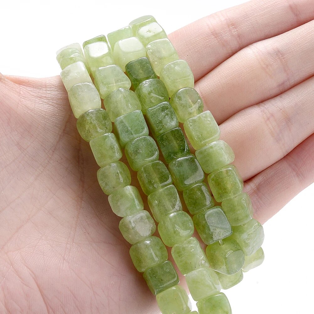 Кристаллы Апатит Турмалин Аквамарин Бусины 8x8 мм Изумрудный, olivine