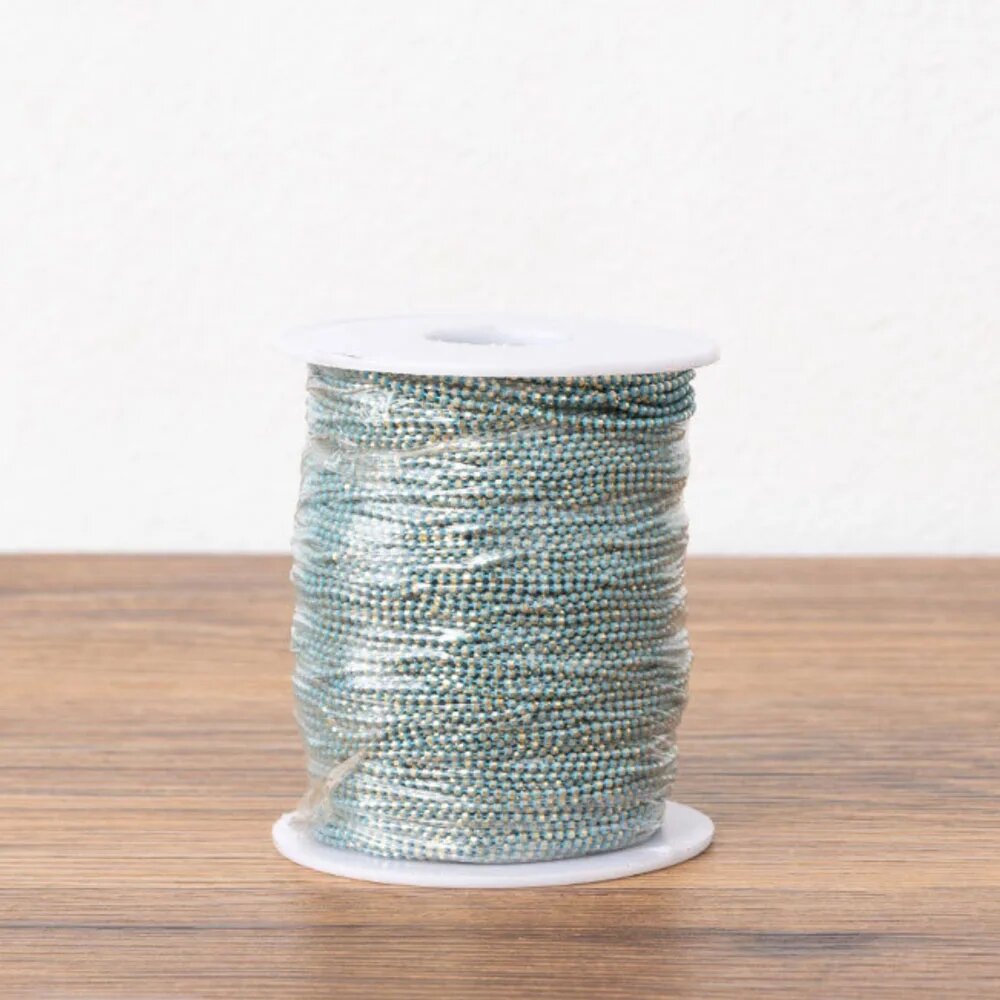 Металлические шариковые цепочки синего цвета, 10 м, 1,5 мм