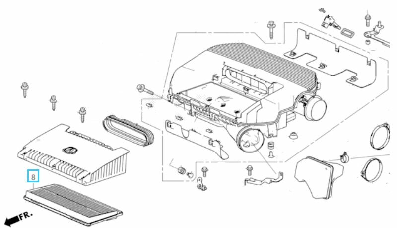 Оригинальный воздушный фильтр для Honda Pilot IV/Acura MDX IV 3.5L V6; Артикул Honda: 1722061AA00 (Оригинал)