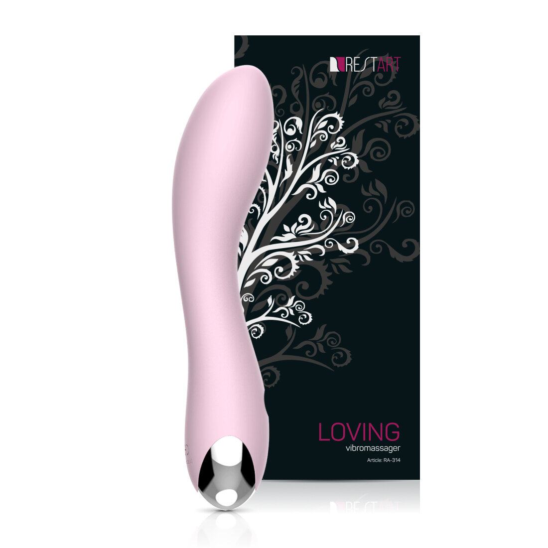 RestArt Вибратор вибростимулятор Loving, цвет: розовый, 20 режимов, 18 см