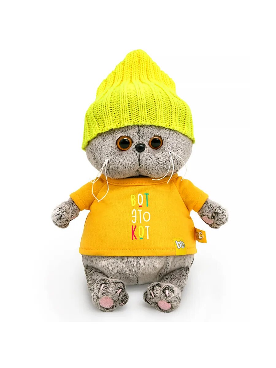 Мягкая игрушка Басик BABY в футболке "Вот это кот" 20 см