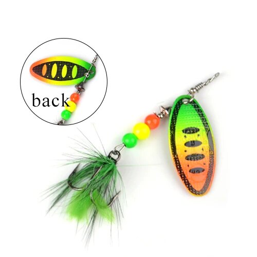 FTK Блесна-ложка для спиннинга 8г, 14г, 20г Зеленый, 14g, 001