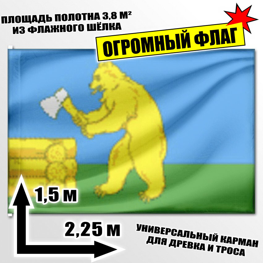 Флаг огромный Балтасинского района 225x150 см