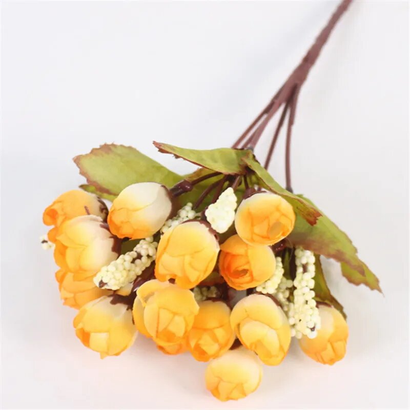 Искусственные цветы розы B Yellow 15 шт