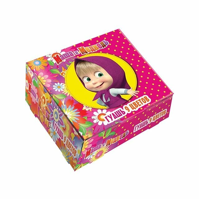 Гуашь Маша и Медведь 9 цветов, пластик, краска, в коробке (22280)