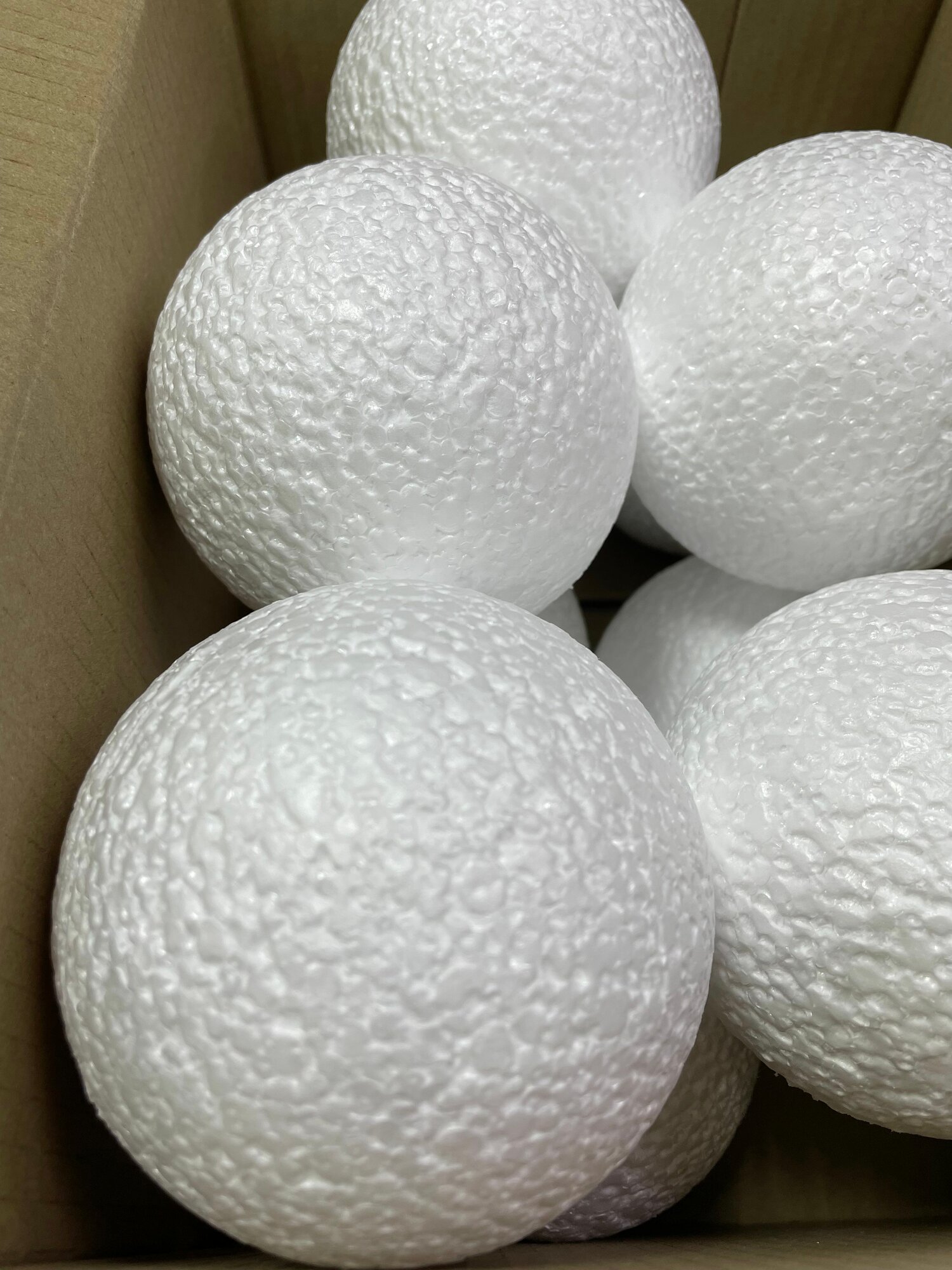 Шар пенопластовый 10см, упаковка 10шт / Заготовка из пенопласта для рукоделия