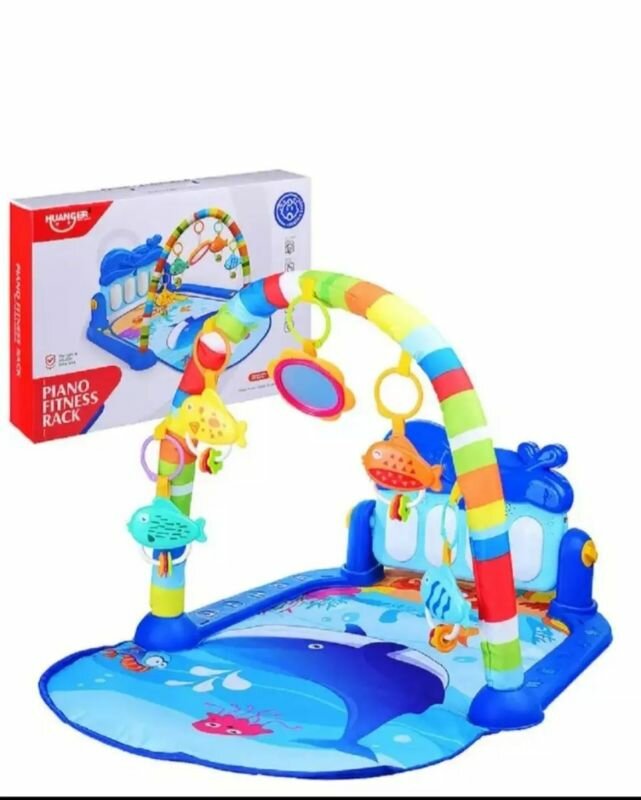 Музыкальный развивающий коврик с пианино водонепроницаемый с игрушками