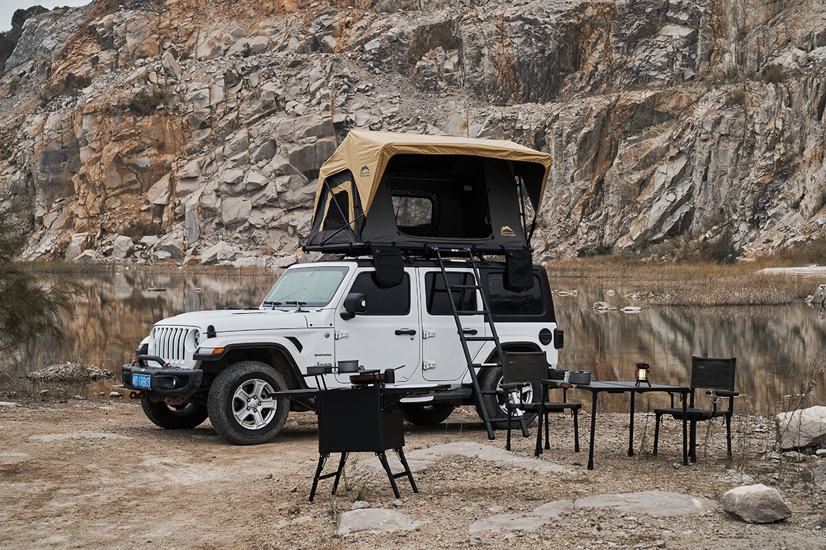 Палатка на крышу автомобиля Wild Land Normandy Auto 120 pro, бежевая