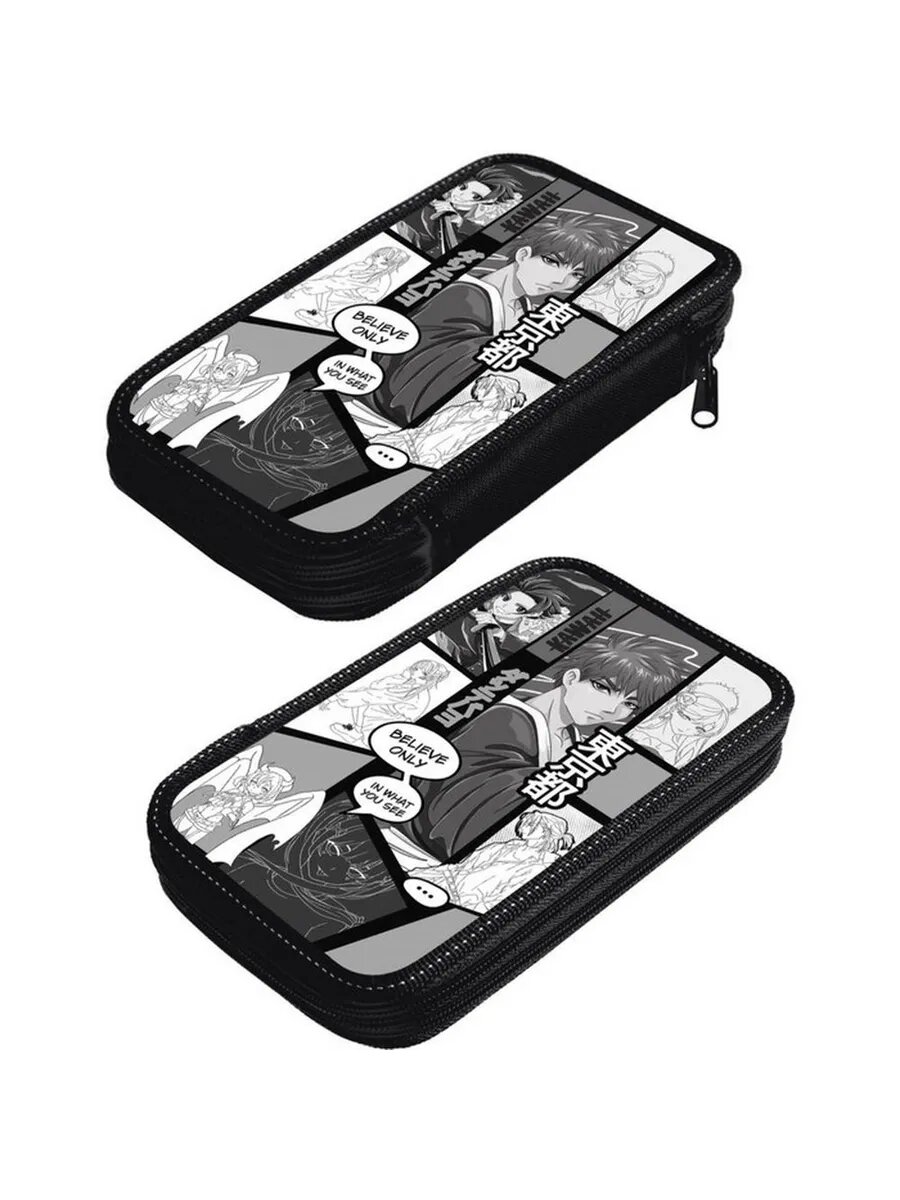 Стильный двухсекционный пенал с аниме-дизайном