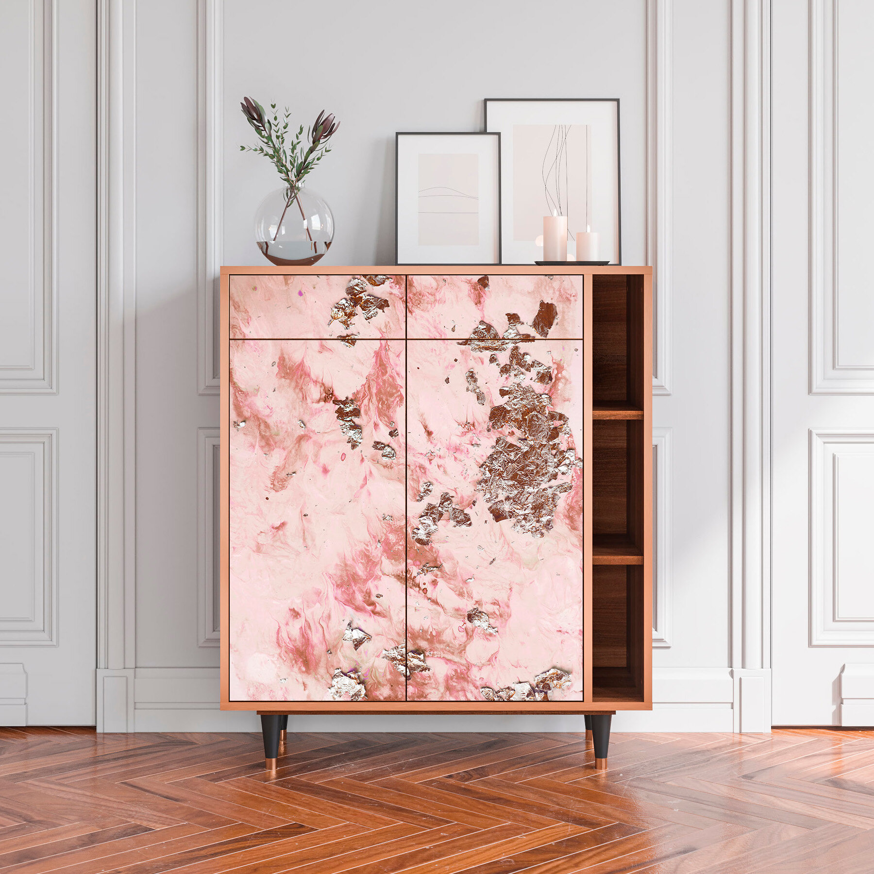 Комод - STORYZ - BS6 Cotton Candy, Размер - 94 x 110 x 41 см, Цвет корпуса - , Орех