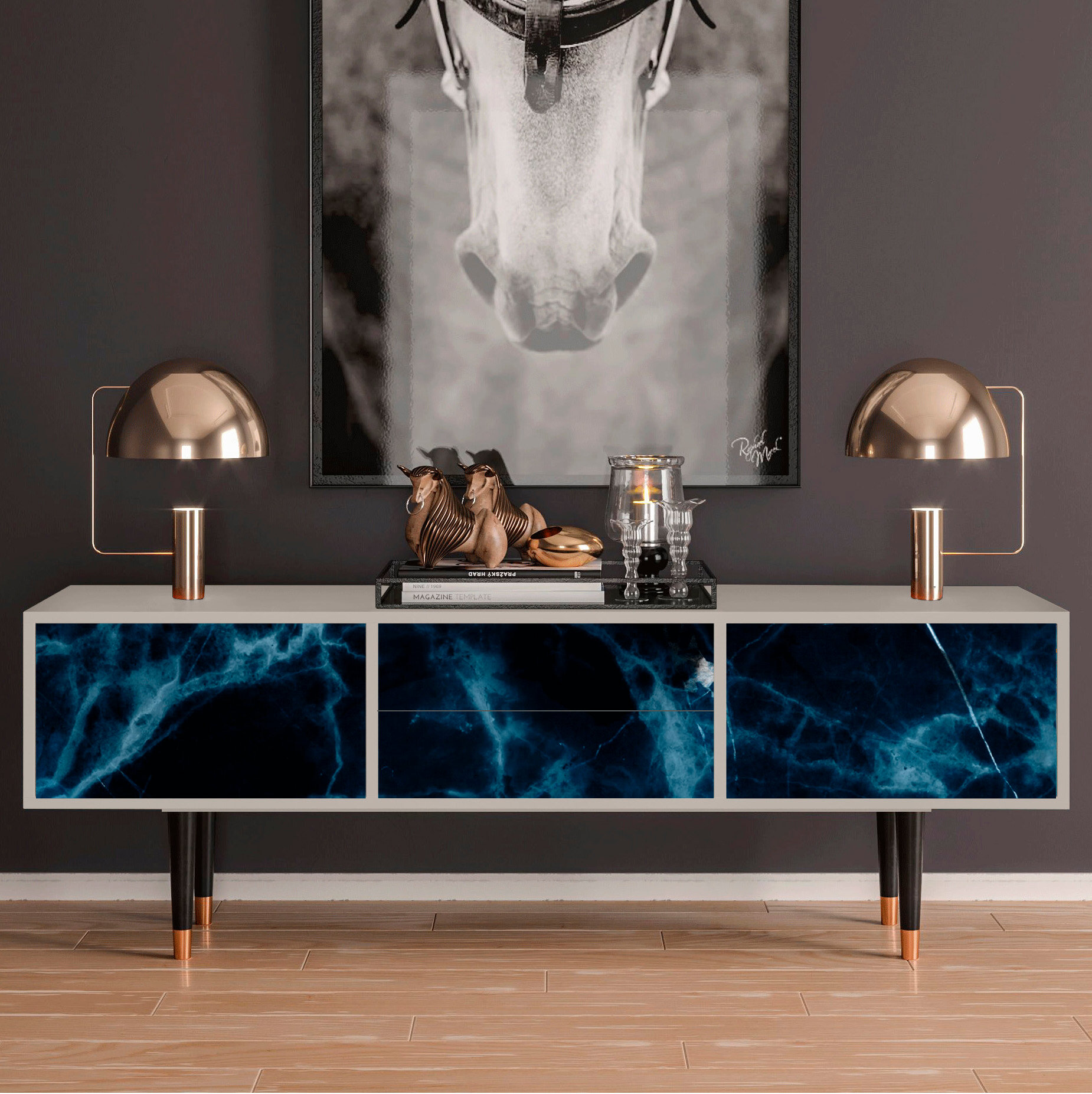 ТВ-Тумба - STORYZ - T4 Deep Ocean, Размер - 170 x 59 x 48 см, Цвет корпуса - , Сатин