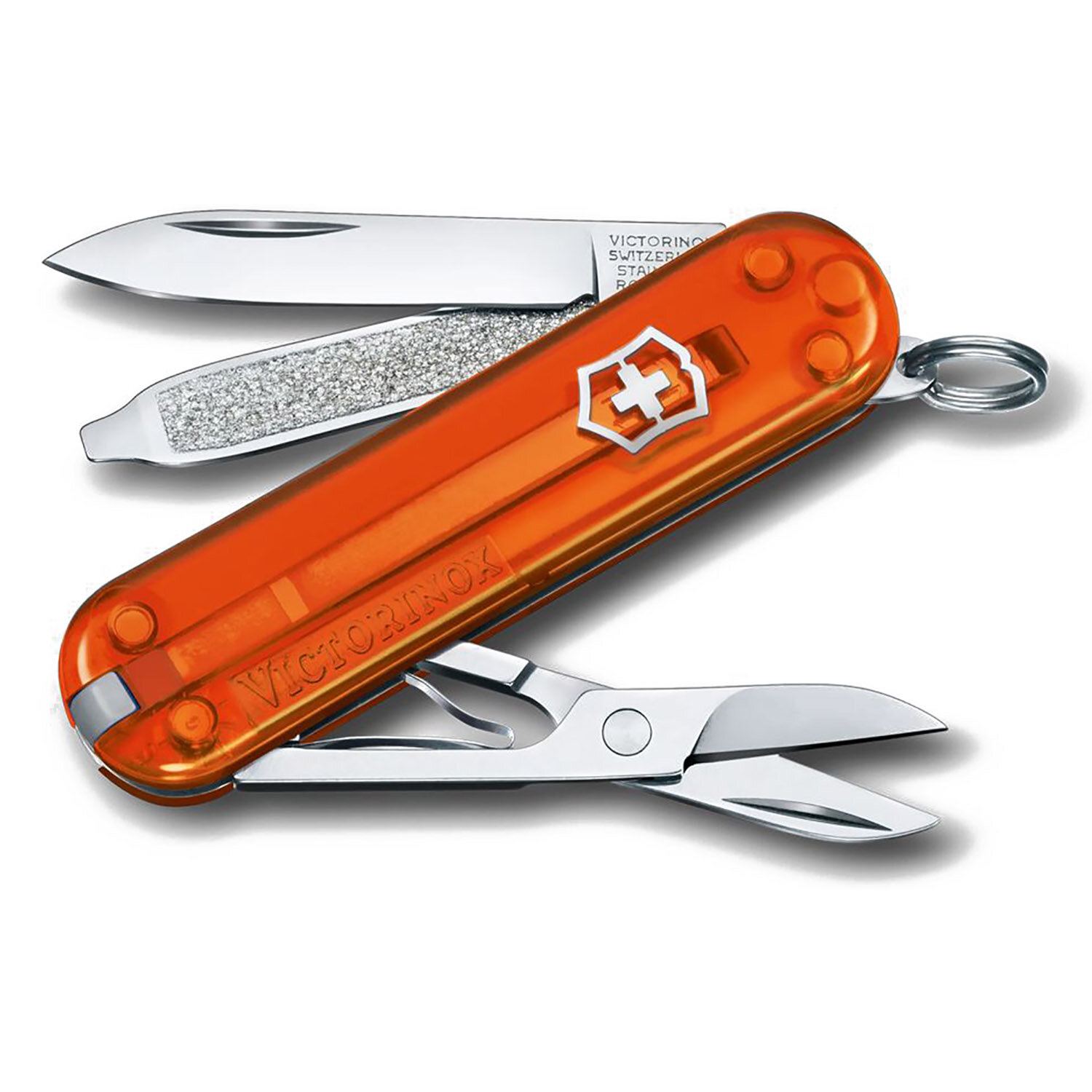 Нож Victorinox брелок Classic SD 58 мм, 7 функций Полупрозрачный Оранжевый (б\р)