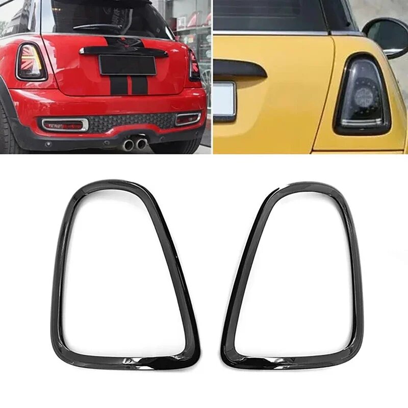 Накладка на заднюю фара автомобиля, черное/серебристое кольцо накладки для BMW Mini R55 R56 R57 R58 R59 2007-2015, накладки на крышку передней/задней фары black For Tail Lamp