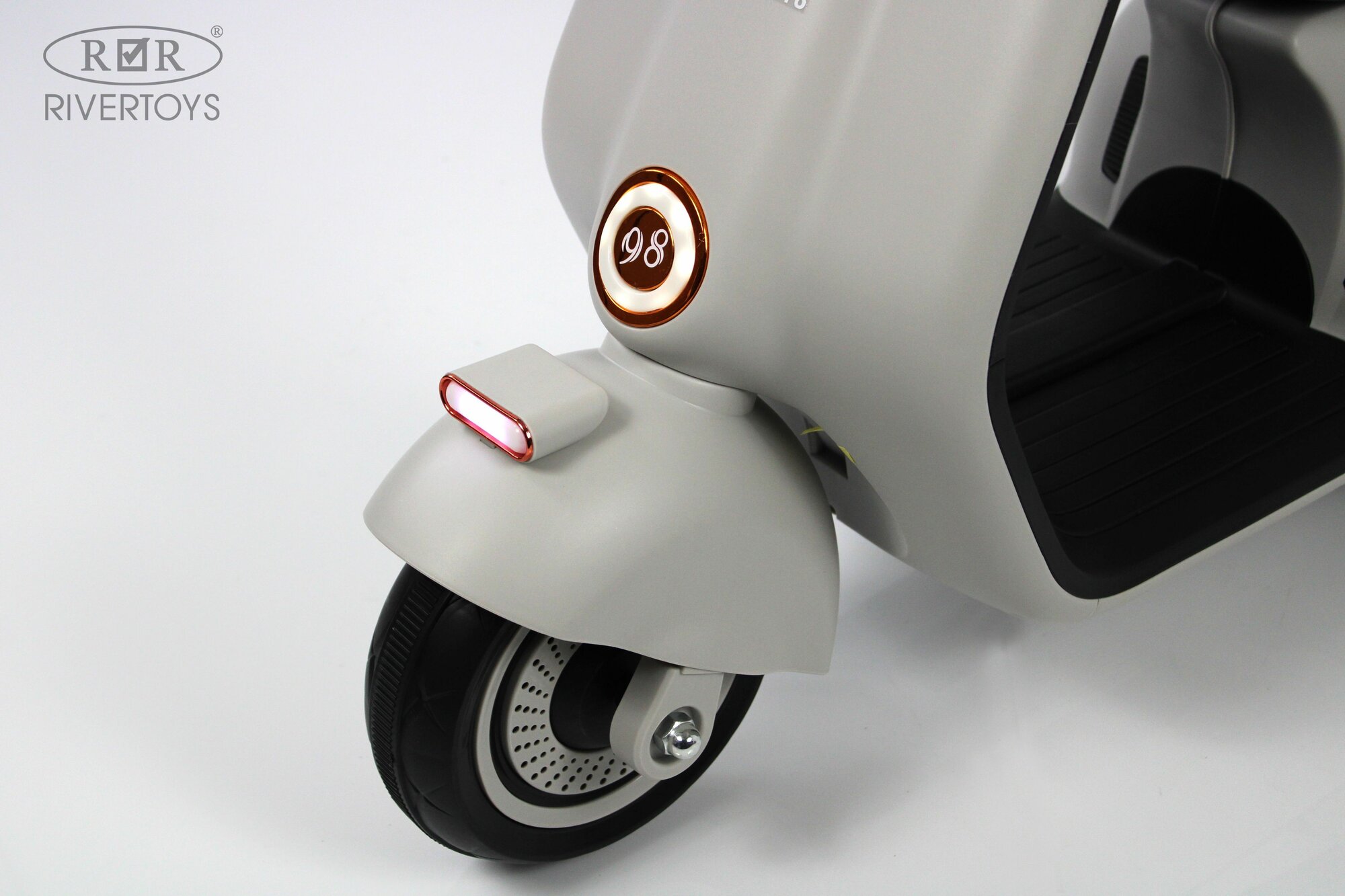 KidsRace Детский электроскутер RiverToys K444PX серый