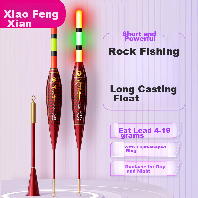 Xiaofengxian Fishing Float, Rock Fishing Long-Distance Casting Float, Day And Night Dual-Use Buoy, Thickened Eye-Catching Electronic Float, Big Fish Float for Silver Carp And Bighead Carp, Luminous Float