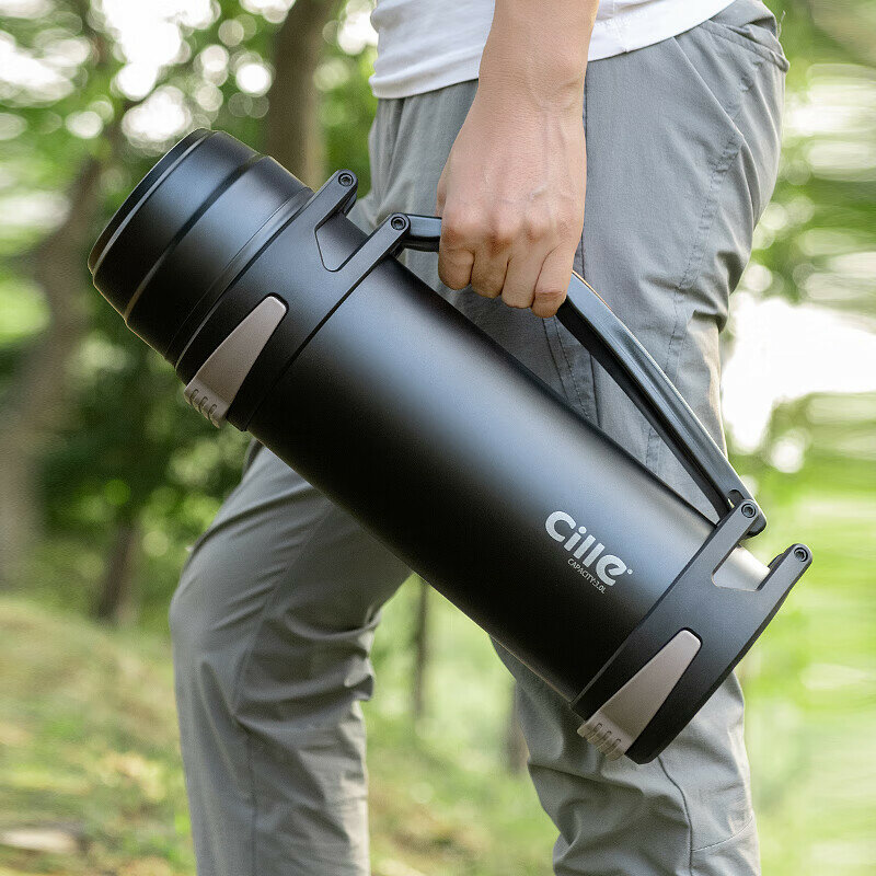 Cille Large Capacity Insulated Thermos 304 Stainless Steel Travel Camping Vacuum Insulated Water Bottle Outdoor Touring Thermos