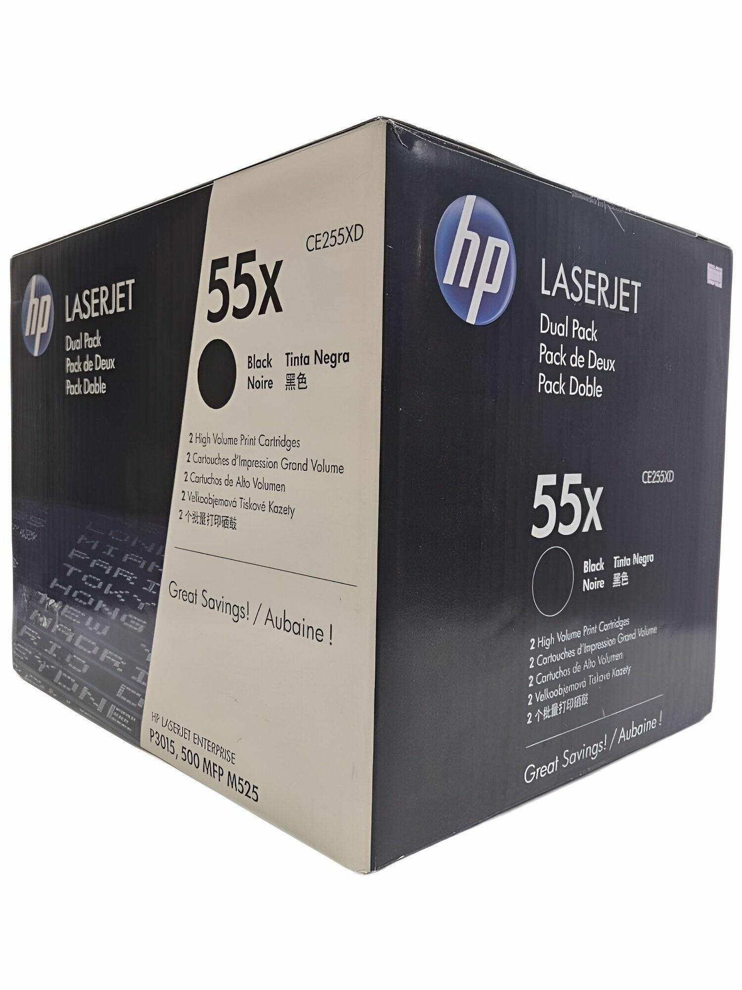 Картридж лазерный HP CE255XD (55X) оригинальный, черный (2 X 12 500 стр.) для LaserJet 500 M525, P3015, M521