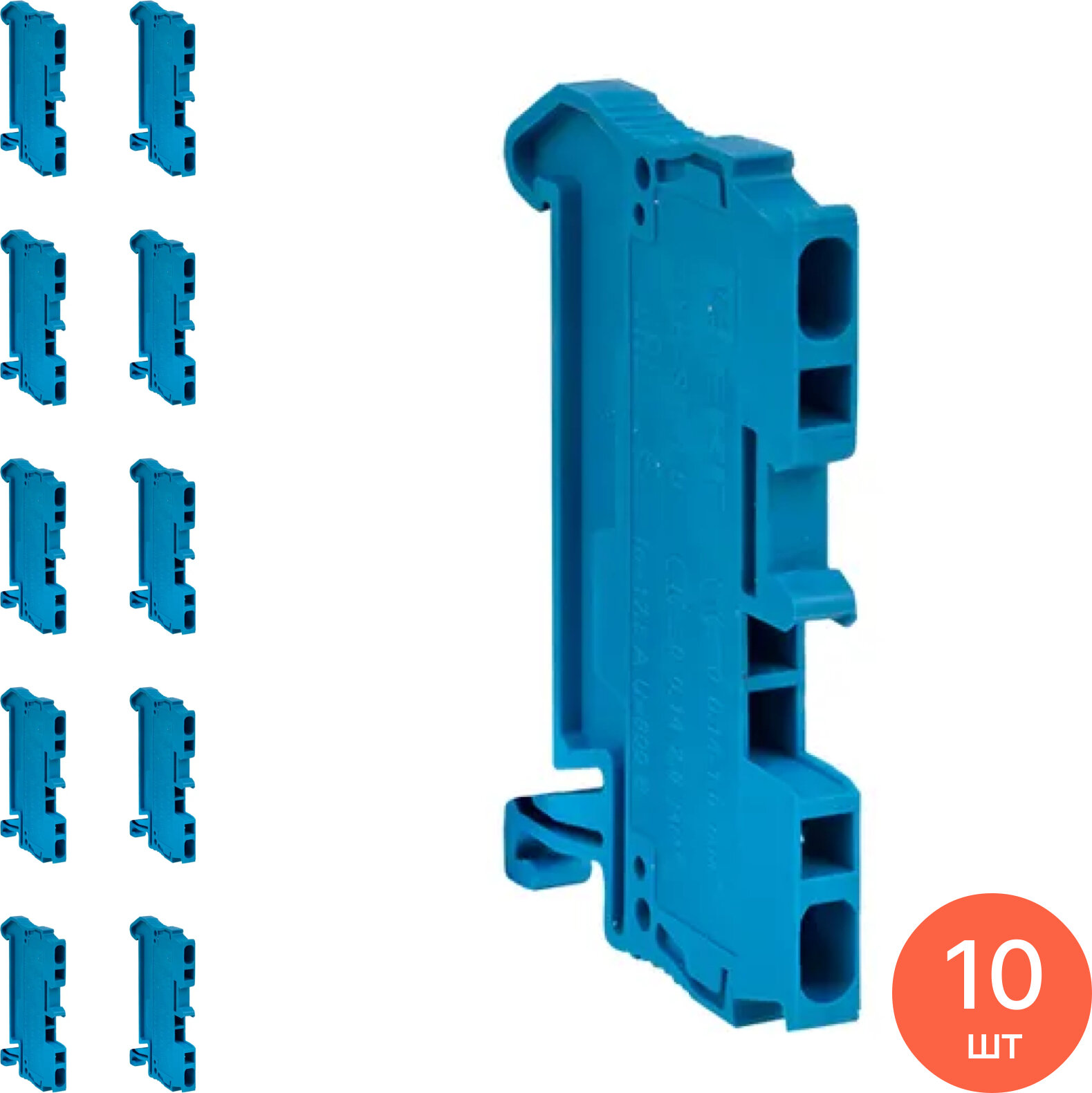 Клемма для проводов EKF / ЕКФ PROxima ST-1.5 пружинная, огнестойкий полиамид, синяя, 17.5А, 1шт. / зажим (комплект из 10 шт)