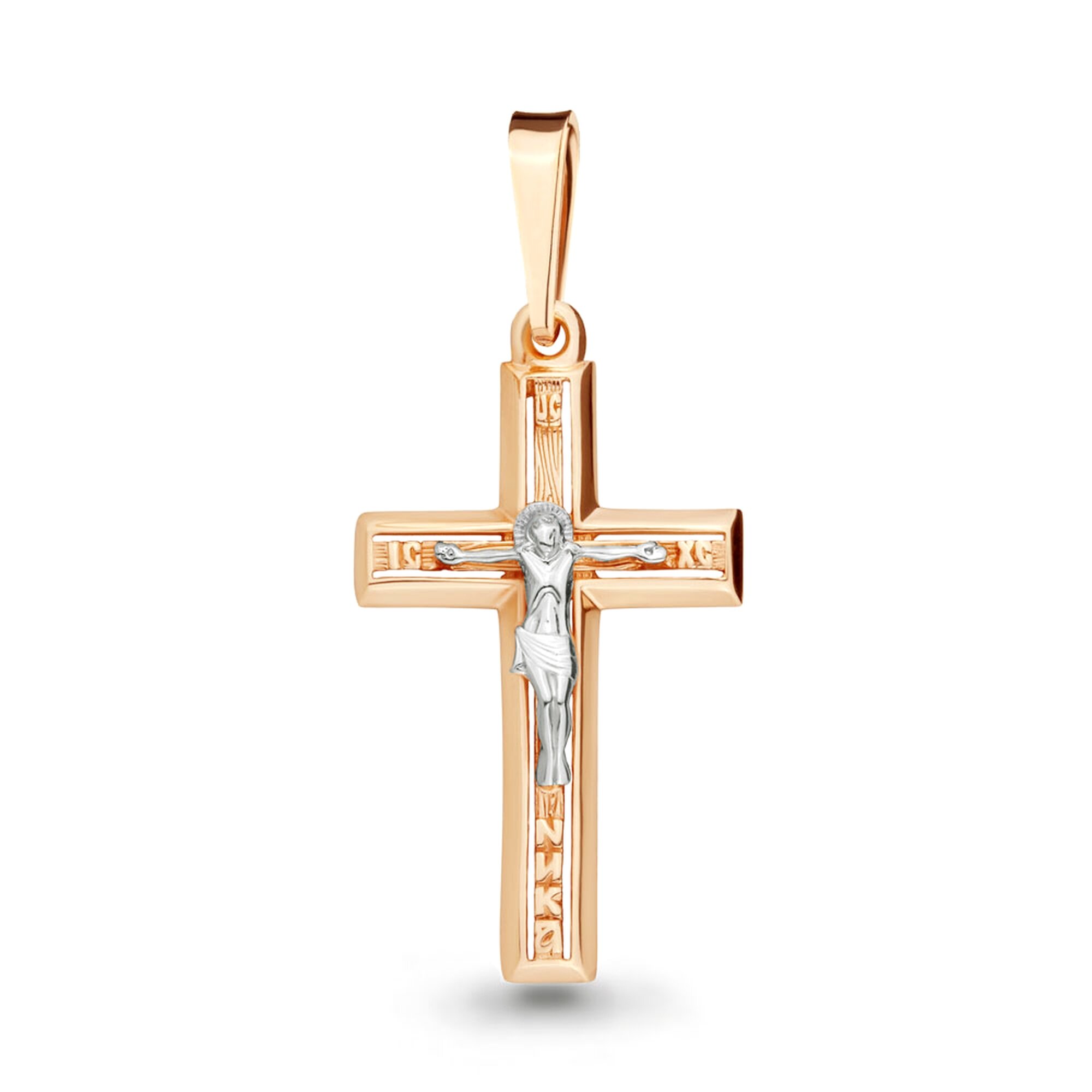 Крестик, красное золото, 585 проба