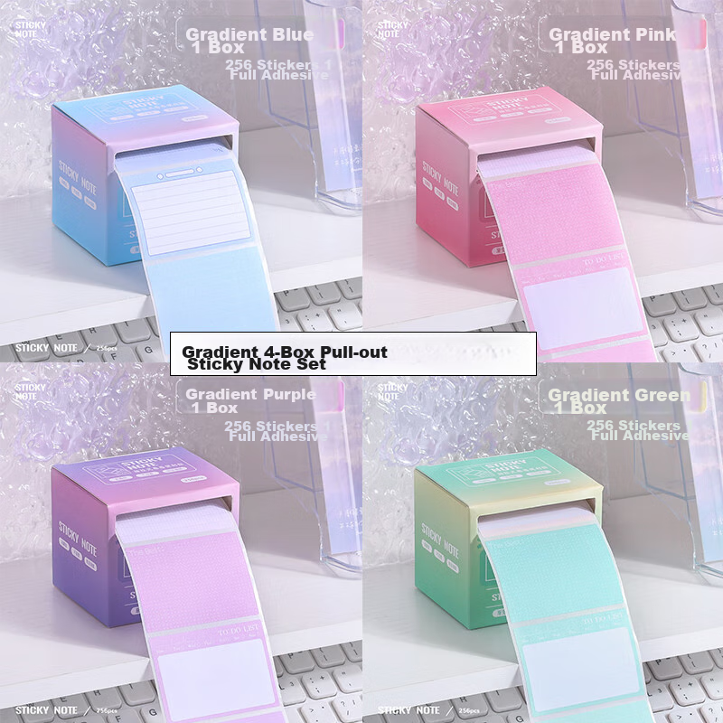 [Lowest Price Online] Jiamo Sticky Notes, High-Quality Pull-Out Memo Pads, Student Note-Taking, Journaling, Error Correction Labels, Message Stickers, School Essentials, Study Supplies, Four Boxes Complete Set
