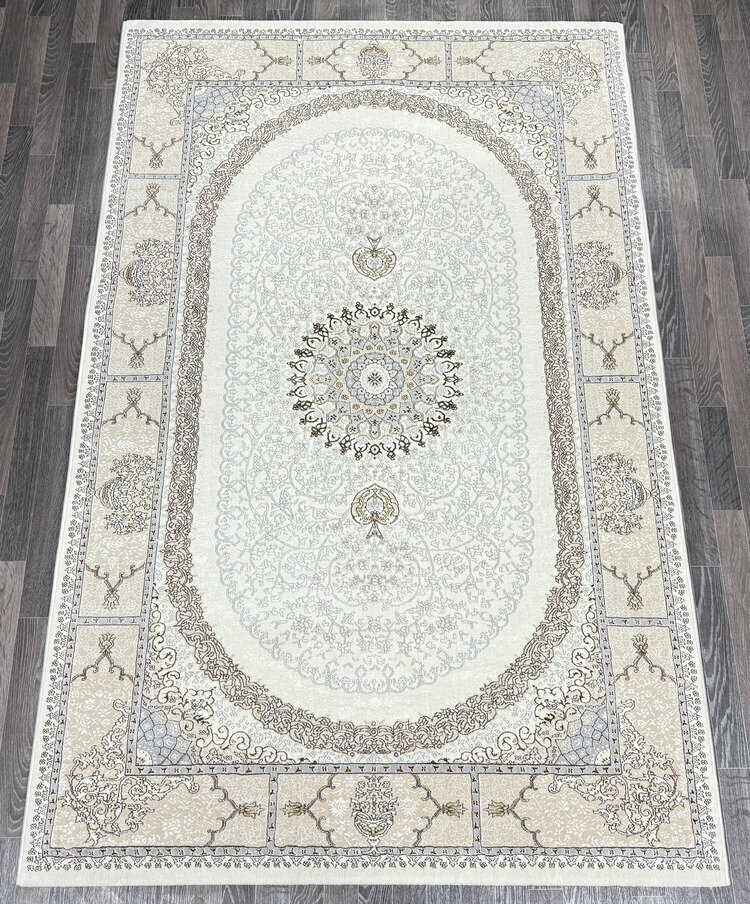 Ковер, Прямой, Бежевый, Серый, Золотисто-жёлтый, Классический, Персидский, на пол, в гостиную, спальню, в ассортименте (120 см. на 180 см.)
