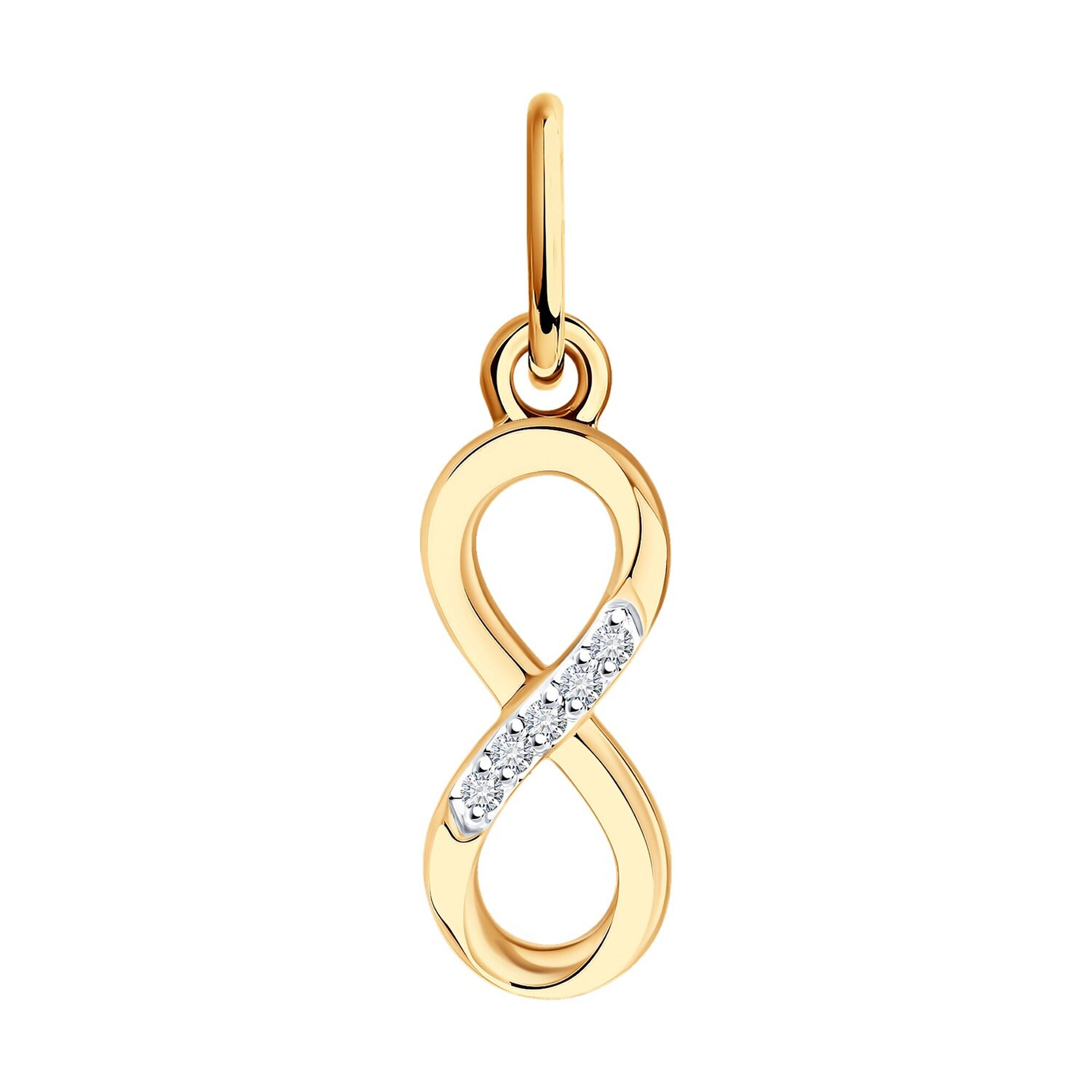 Подвеска, красное золото, 585 проба, бриллиант