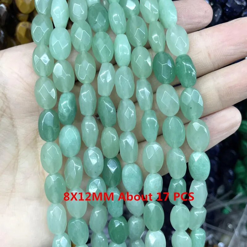 Зеленый авантюрин, граненые бусины SYSRXLR Изумрудный, 8X12MM About 17 PCS