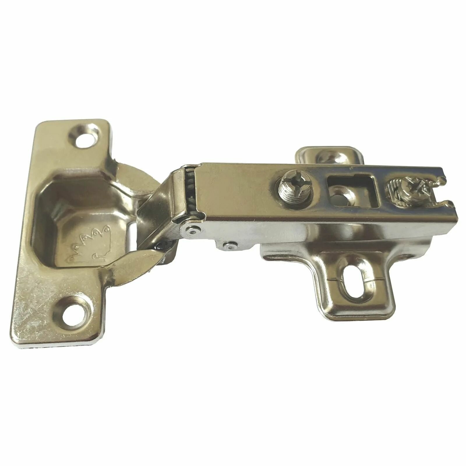 Петля мебельная накладная мини, врезная, стальная, хромированная "МастерБолтиков" ( 2шт )