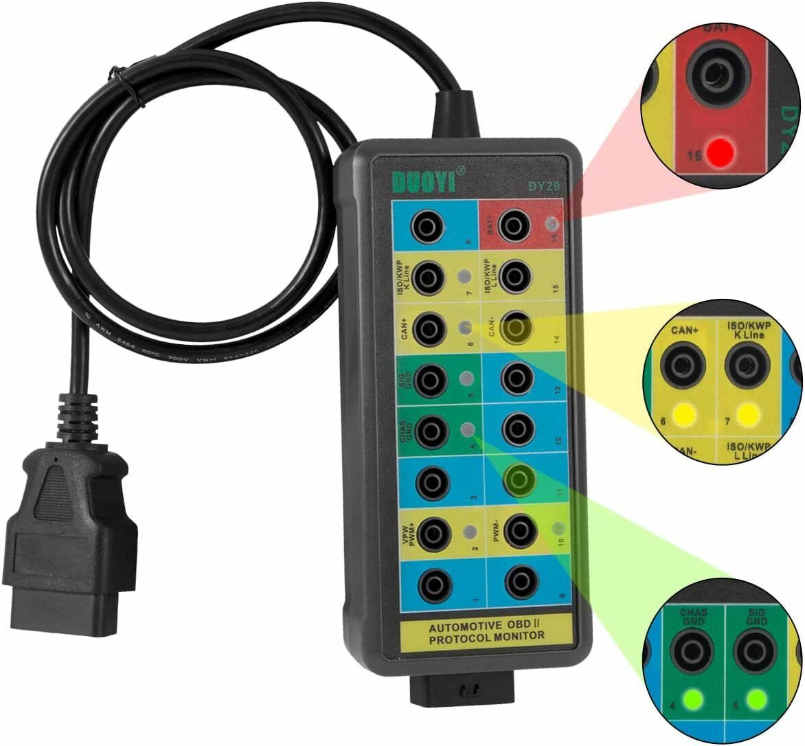 DY29 16Pin Разделительная Коробка OBD2 Автомобильный Детектор Неисправностей Диагностика