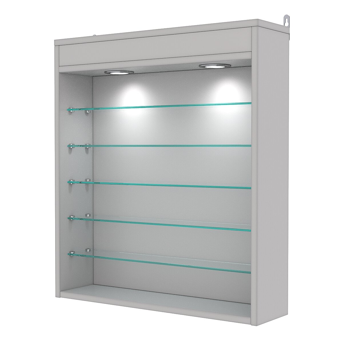 Витрина настенная №1-7Г с подсветкой, Серый. Производитель товара - компания Westcom.