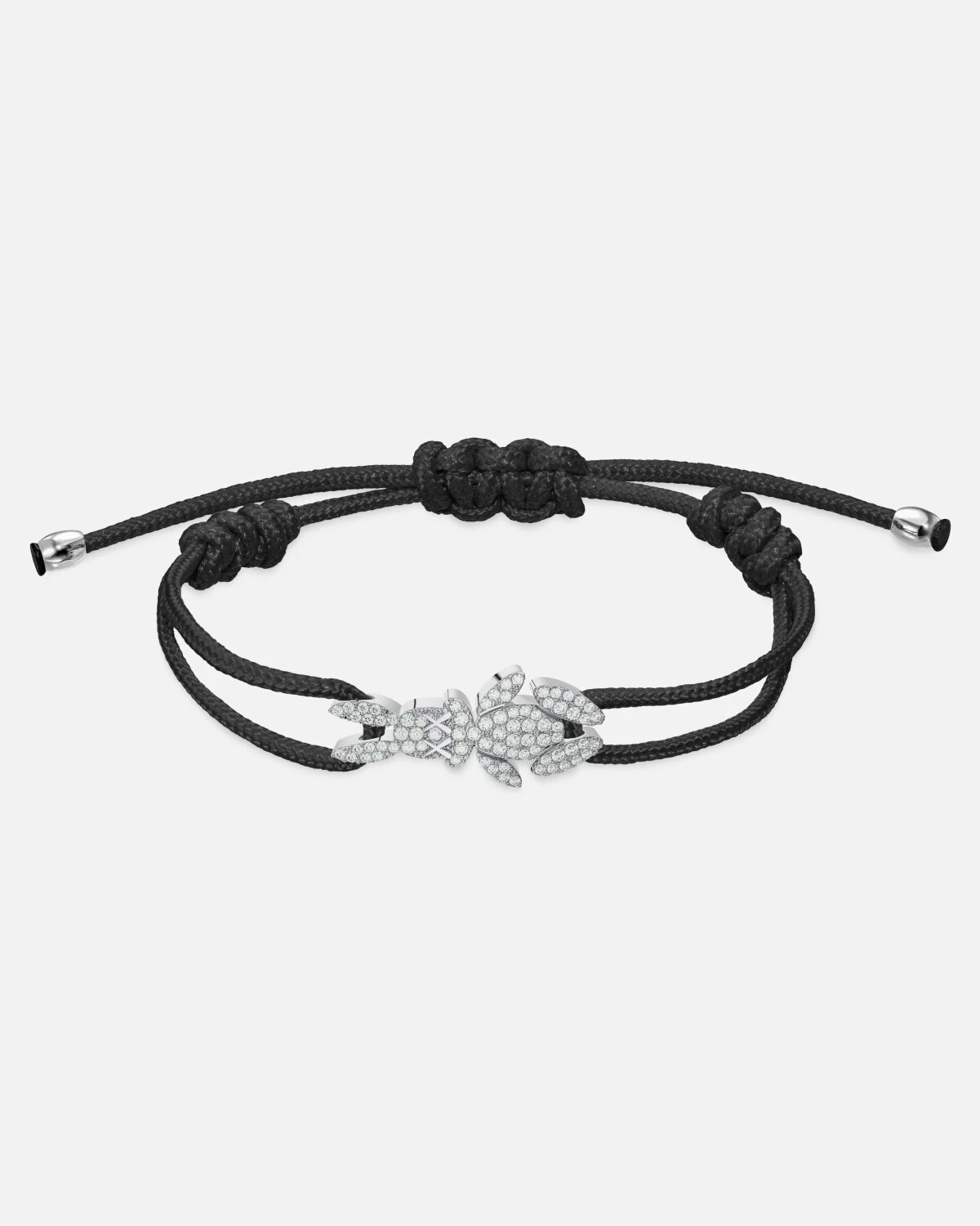 Браслет-нить, серебро, 925 проба, родирование, фианит