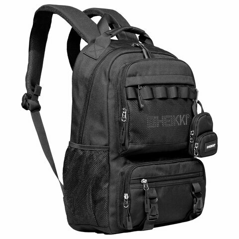 Рюкзак HEIKKI FUSION (хейки) универсальный, отделение для ноутбука, с кошельком, черный, 44х31х14 см, 273864