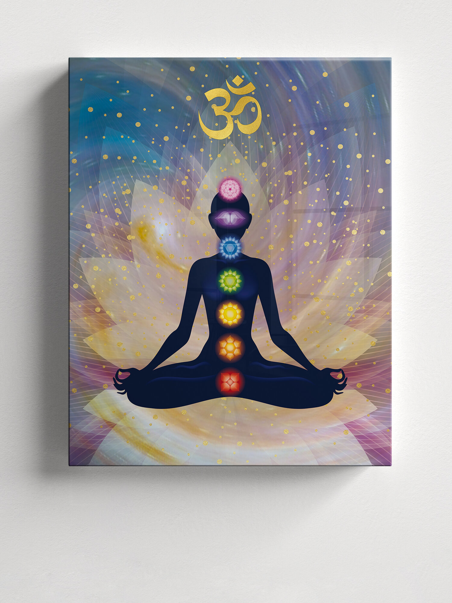 Картина Postermarket "Йога - семь чакр", на стекле, 40x50 см