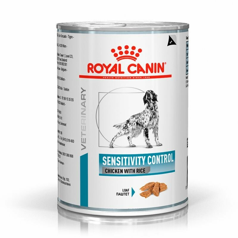 Royal Canin (Роял Канин) Sensitivity Control Canine Chicken with Rice, корм диетический для собак при пищевой аллергии, паштет, курица и рис, 410г x 6шт
