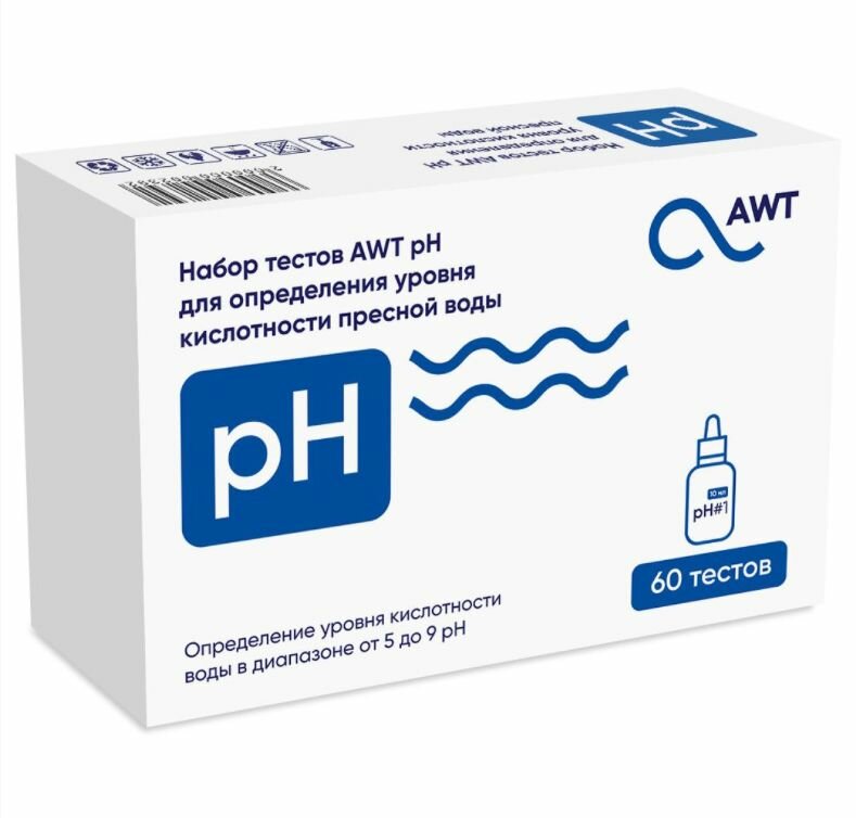 Набор тестов для измерения уровня pH (кислотность от 5 до 9 pH) AWT 60 шт.
